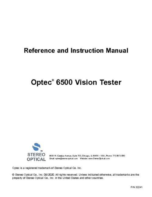 Manuals - Stereo Optical