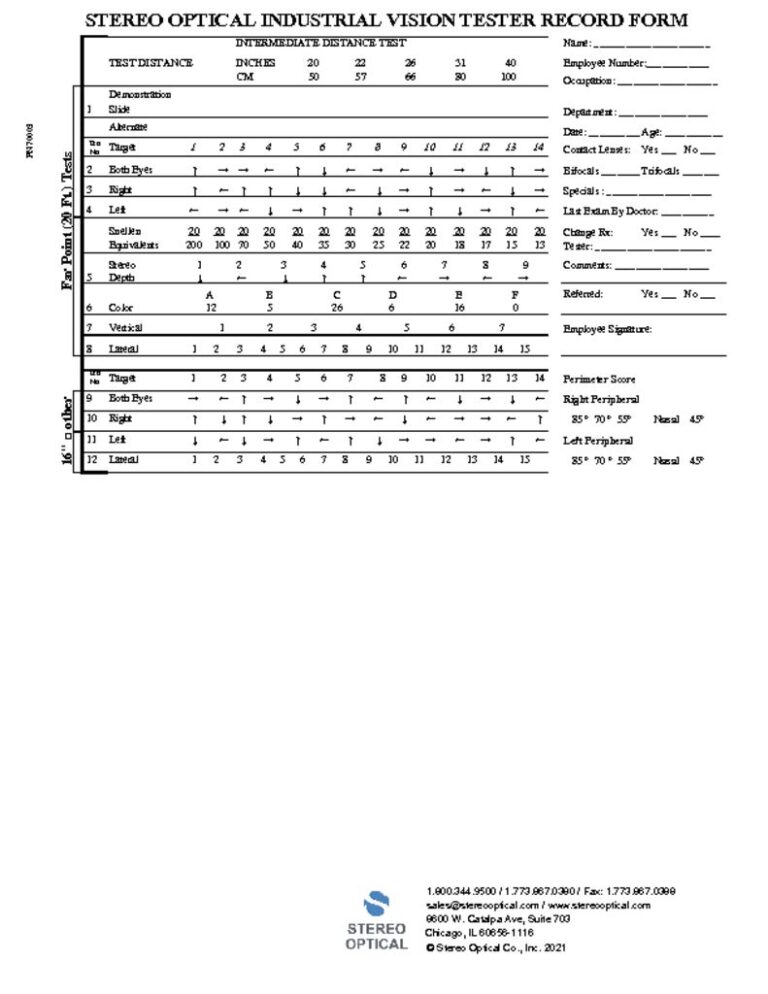 Record Forms - Stereo Optical