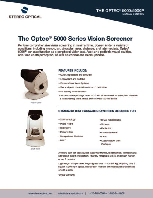 Optec 5000 Vision Screener - Stereo Optical