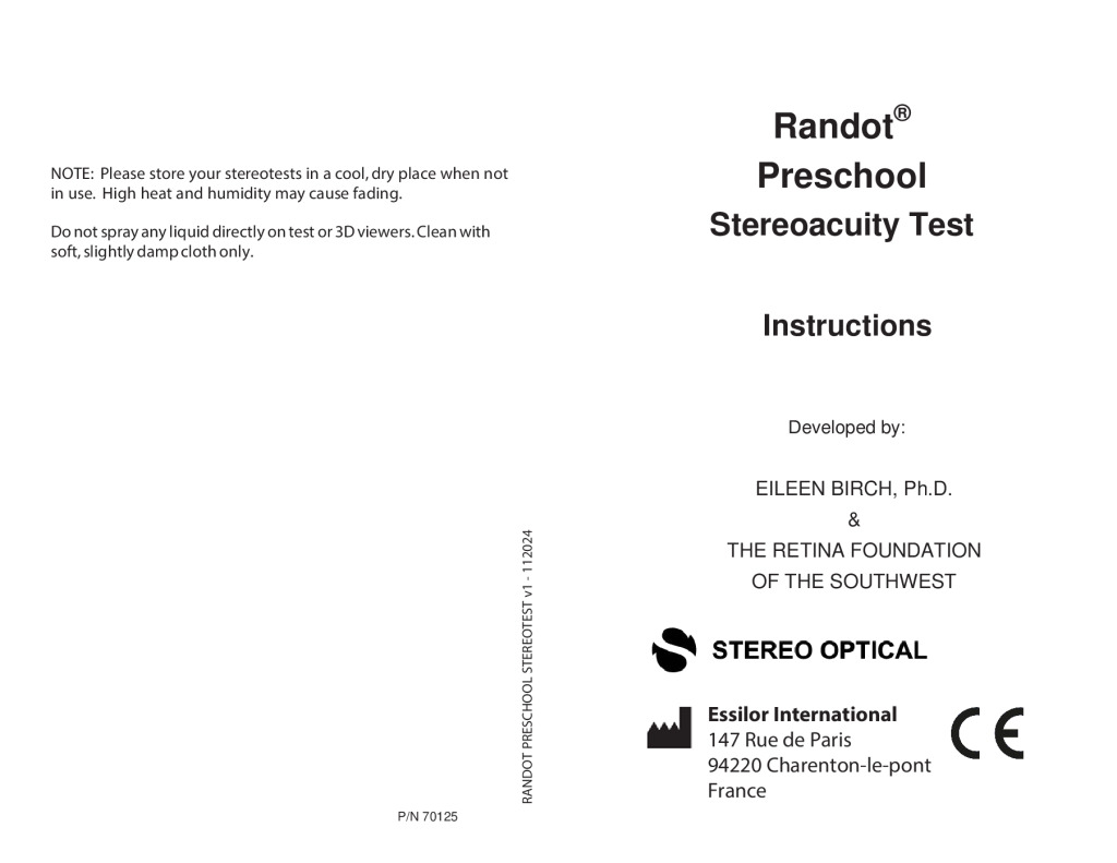 Randot Preschool - Stereo Optical